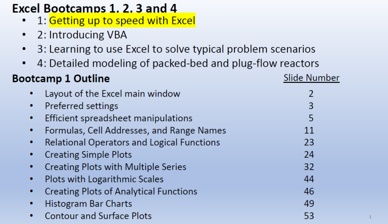 excel-bootcamp-1 - LearnChemE